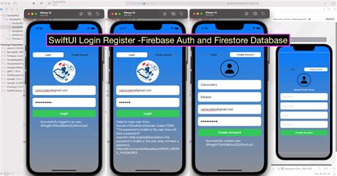 Swiftui Login Register Firebase Auth And Firestore Database Tutorial101