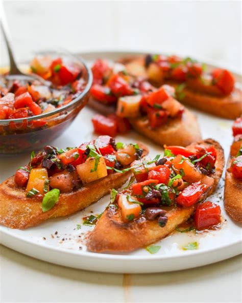 Bruschetta With Heirloom Tomatoes Olives And Basil Once Upon A Chef