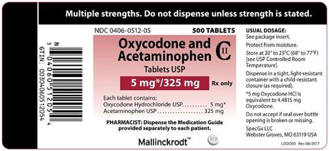 Oxycodone And Acetaminophen Tablets Fda Prescribing Information Side