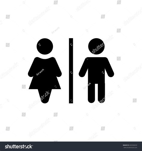 Man Woman Toilet Vector Icon Stock Vector Royalty Free 605936033