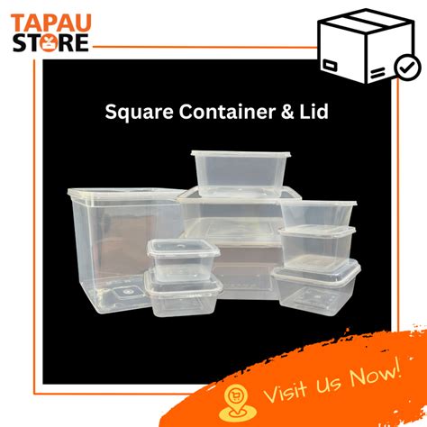 Plastic Square Container And Lid Food Container Food Storage Square Food Box Shopee Malaysia