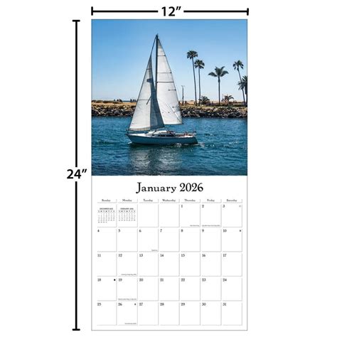 Sailboats 2026 Wall Calendar