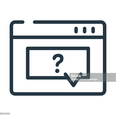 씬 선 아이콘에 답하십시오 사용자 인터페이스 개념격리 개요 사인에서 Faq 버튼 선형 아이콘 웹 디자인 및 앱에 대한 벡터 그림 기호 요소입니다 0명에 대한 스톡 벡터 아트