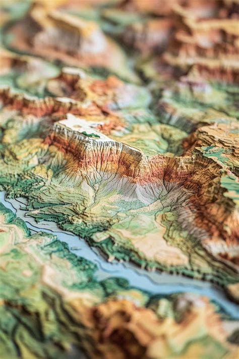 3d Gis Map Of A River Canyon Showcasing Elevation Erosion Patterns And Natural Landforms With