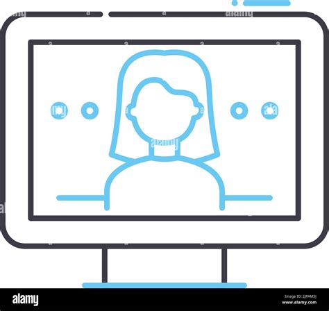 Monitor Line Icon Outline Symbol Vector Illustration Concept Sign