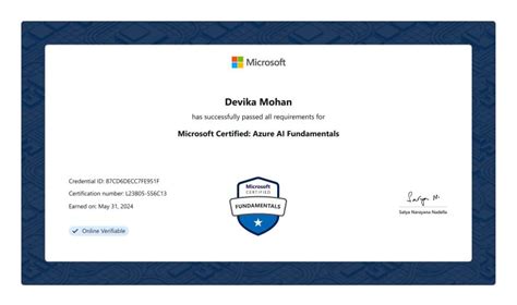 Devika Mohan On Linkedin Microsoftazure Ai Certification Azureai Learningjourney Techskills