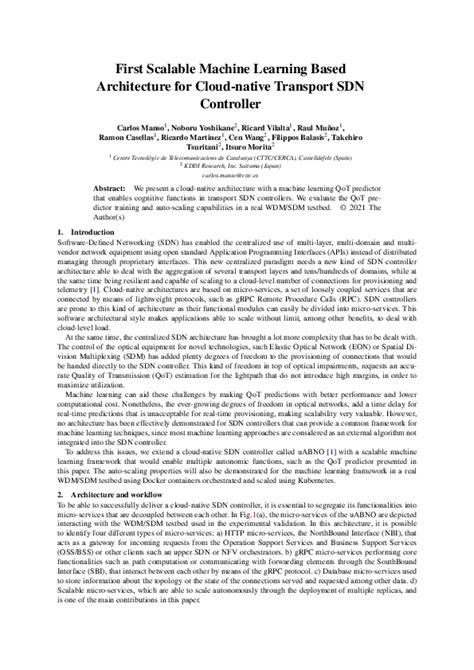 Pdf First Scalable Machine Learning Based Architecture For Cloud