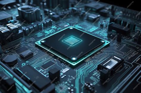 Premium Photo Dark Wallpaper 3d Rendering Featuring High Tech Sensor Circuit Board Panel