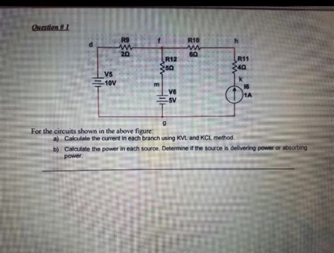 Solved Calculate The Current In Each Branch Using KCL And Chegg Com