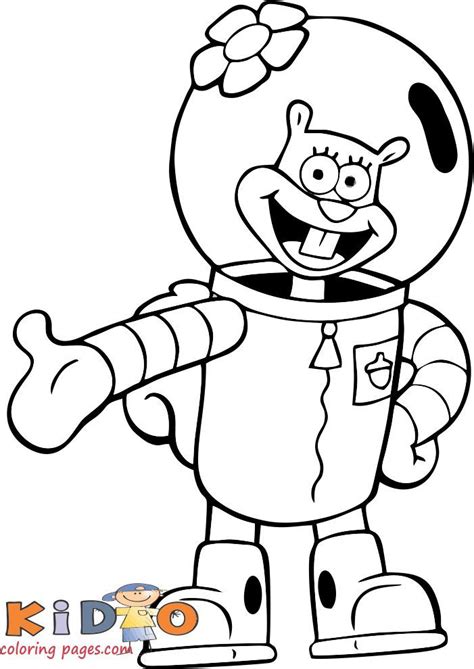 Sandy Cheeks Spongebob Coloring Pages Cartoon Coloring Pages