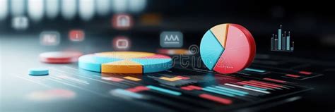 Colorful Pie Charts Icons Illustrate Customer Data Analysis Visual Tech Elements Displayed On