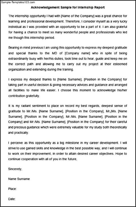 Acknowledgement Sample For Internship Report Rayne Has Velez