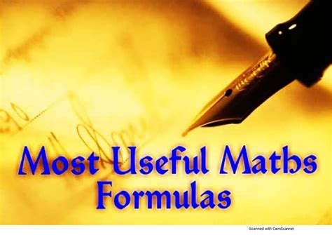 Solution Most Useful Maths Formulas Studypool
