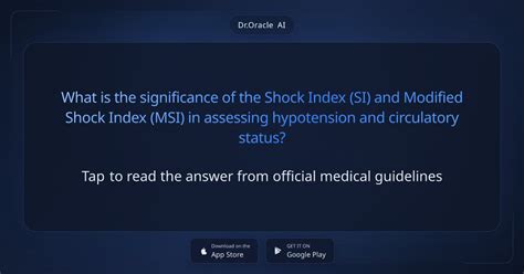 What Is The Significance Of The Shock Index Si And Modified Shock