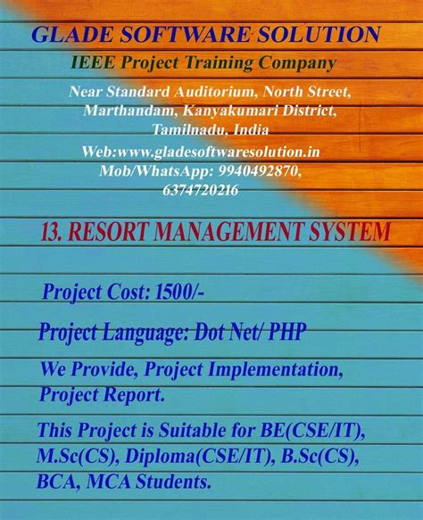 Resort Management System Dot Net Php At Rs 1500 Hotel Software In Kanyakumari Id 7305065748