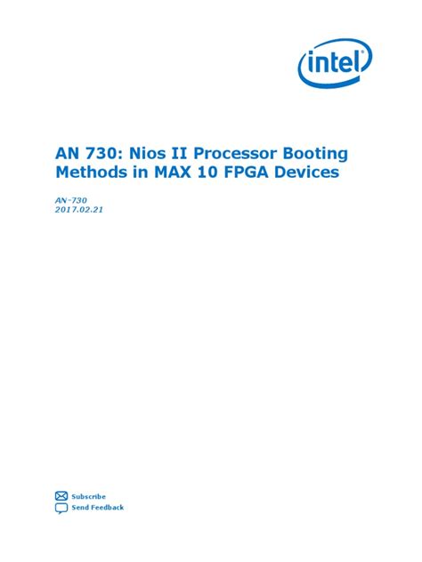 An 730 Nios Ii Processor Booting Methods In Max 10 Fpga Devices