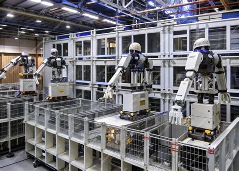 Robotic Integration In Smart Factories And Renewable Energy Systems Premium Ai Generated Image