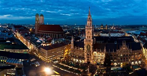 Munich At Night Frankfurt Germany Skyline At Night Frankfurt Skyline