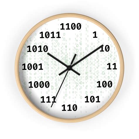 Binary Wall Clock Binary Hour Numbers Watch Cool Tech Design Geeky Home Decor Unique