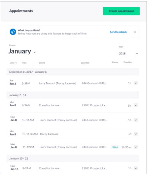 Viewing And Sorting Appointments Invoice2go Support Contact Us Were Here To Help