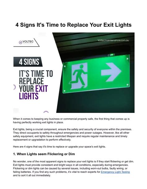 PPT 4 Signs It S Time To Replace Your Exit Lights PowerPoint Presentation ID 13354116