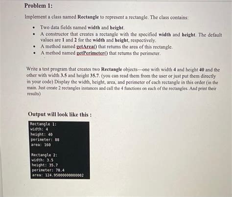 solved problem 1 implement a class named rectangle to