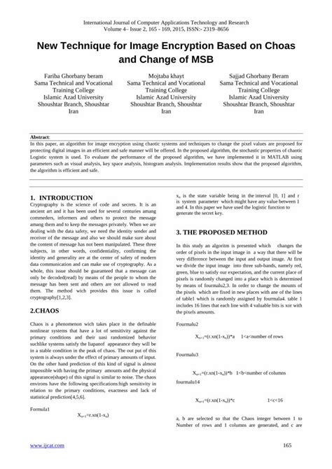 PDF New Technique For Image Encryption Based On Choas PDF FileNew Technique For Image