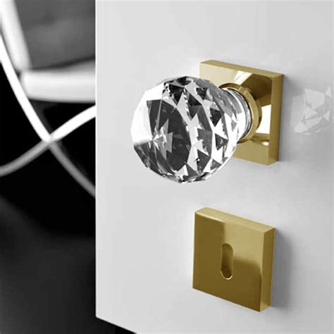 Buy Geo Crystal Door Knob 50mm Clear Crystalpolished Brass Finish