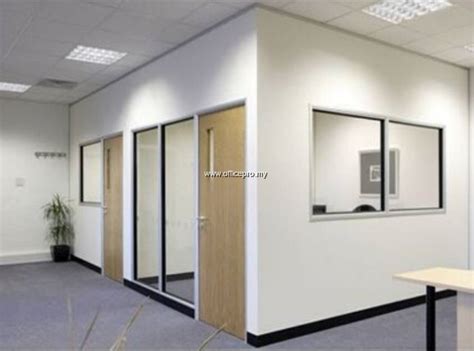 Plain Gypsum Board Office Partition Glass Panel Wall Officepro