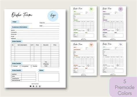 Order Form Template Custom Order Form Editable Order Form Printable Craft Order Form
