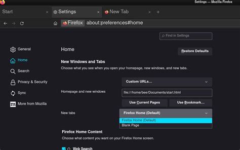 Firefox Devs Please Add Custom Urls To The New Tabs Drop Down Menu