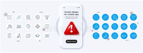 Checkbox Music Making And Inspect Line Icons For Web App Printing Phone Mockup With 3d