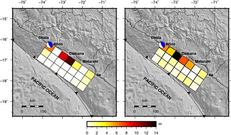 To Left The Slip Distribution From Tsunami And Geodetic Data To The Download Scientific