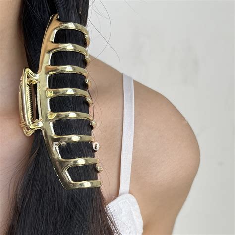 Badu Bg Корейска мода от висок клас Алуминиева щипка за коса Нокът за коса Щипка за акула Голям