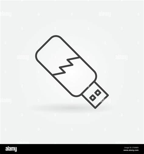 Broken USB Drive Vector Concept Icon Or Sign In Outline Style Stock Vector Image Art Alamy
