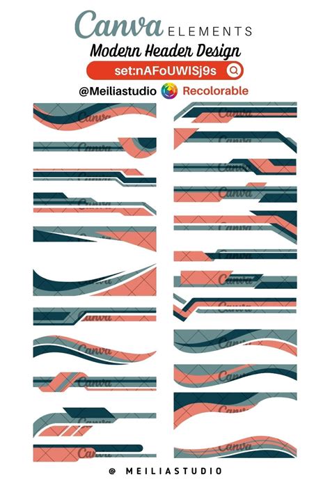 modern header design element on canva