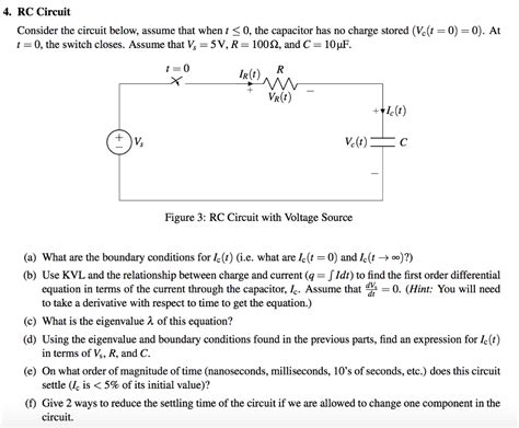 Solved RC Circuit Consider The Circuit Below Assume That Chegg Com
