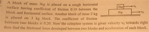 [answered] A Block Of Mass 3kg Is Placed On A Rough Horizontal Surface Kunduz