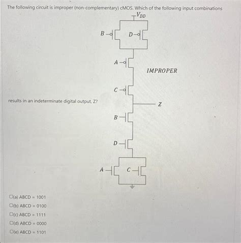 solved the following circuit is improper non complementary