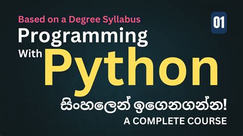 Python Programming Course In Sinhala Lesson 1 Learn Programming