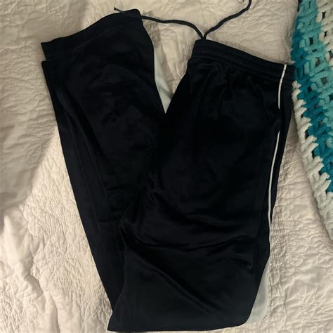 Navy Blue Velour Sweatpants Never Worn By Me Thrifted Depop