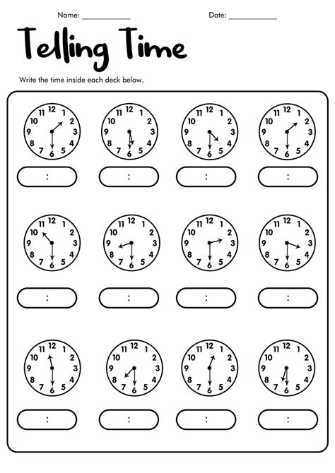 15 Clock Worksheet Hour And Half Hour Free Pdf At