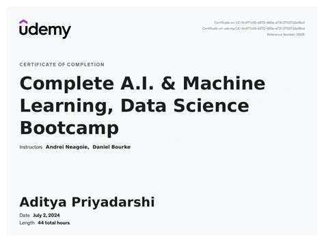 Completed Udemy Course On Ai And Data Science Aditya Priyadarshi Posted On The Topic Linkedin
