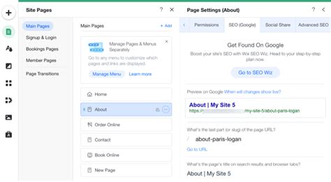 Wix Editor Managing Your Site S Pages Help Center Wix Com