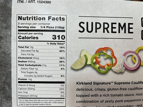 Costco Pizza Nutrition Facts Calories In Pepperoni Pizza Whole From