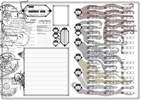 Made Custom Character Sheet And Cult Sheet For My Players Rcallofcthulhu