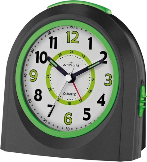 Analoge Wekker Zwartgroen Met Snooze En Licht Stil Uurwerk Bol