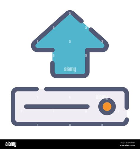 Upload Arrow Up Uploading Single Isolated Icon With Flat Dash Or Dashed Style Vector