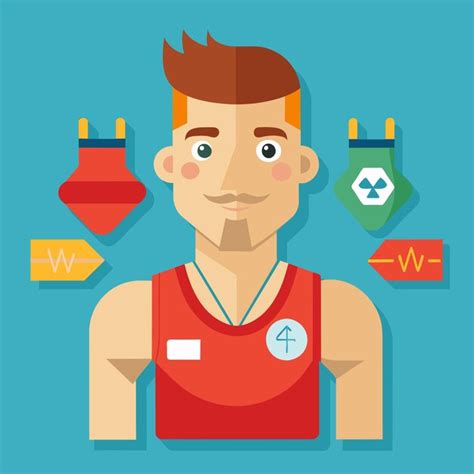 Flat Vector Illustration Of An Athlete Premium Ai Generated Vector