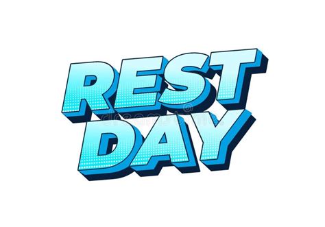 Rest Day Text Effect In 3d Style With Good Colors Stock Vector